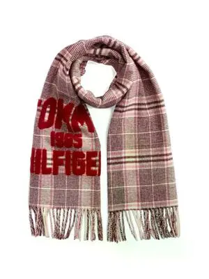 Tommy Hilfiger Check-pattern Fringed Scarf - Red