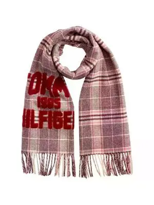 Tommy Hilfiger Check-pattern Fringed Scarf - Red