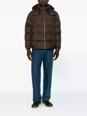 BOSS H-colter Hooded Quilted Jacket - Brown