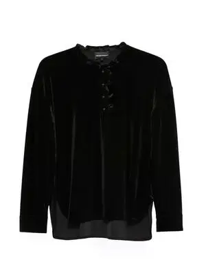 Emporio Armani Ruffled Velvet Blouse