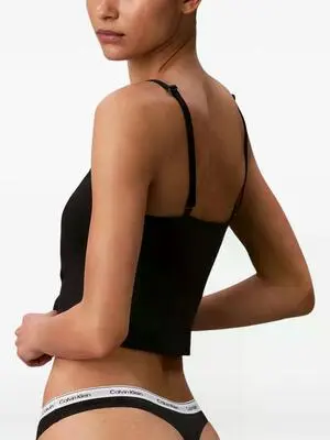 Calvin Klein Logo-waistband Thongs Set Of Five