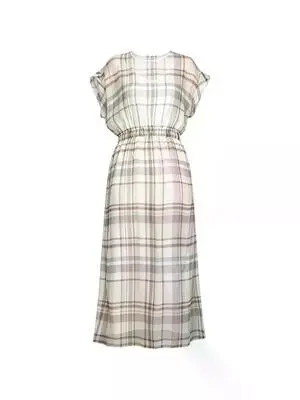 Brunello Cucinelli Check-print Midi Dress
