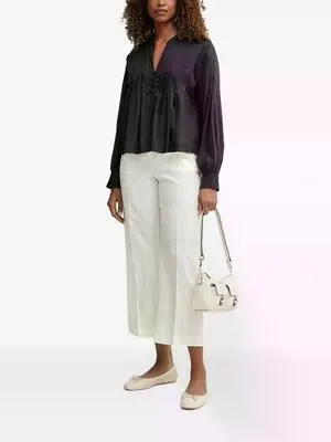 BENETTON Pleated Long-sleeve Blouse