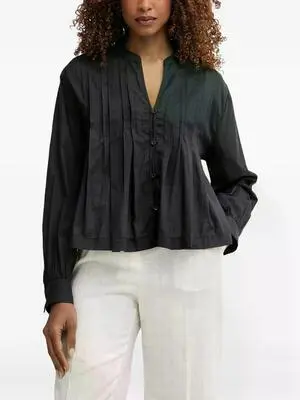 BENETTON Pleated Long-sleeve Blouse