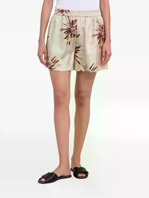 Brunello Cucinelli Floral-print Silk Shorts