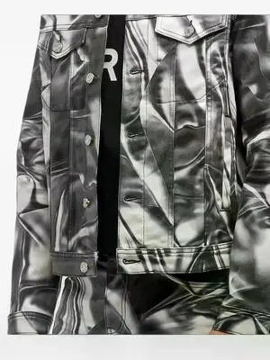PURPLE BRAND Trucker Digital Wrinkle-print Jacket