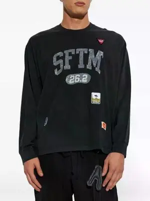 SONG FOR THE MUTE Logo-print Patch-detail T-shirt