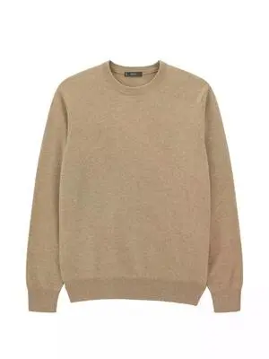 Boggi Milano Crew-neck Jumper In Wool And Cashmere - Neutrals