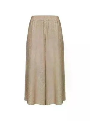 Brunello Cucinelli Metallic-effect Wide-leg Palazzo Pants