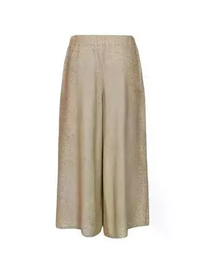 Brunello Cucinelli Metallic-effect Wide-leg Palazzo Pants