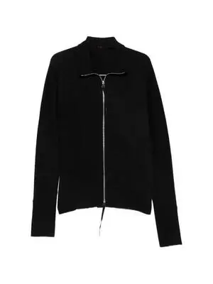 MA+ Zip-up High-neck Sweater - Black