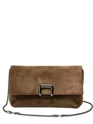 Brunello Cucinelli Suede Chain-strap Clutch Bag