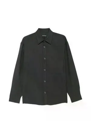Emporio Armani Logo-patch Virgin Wool Shirt
