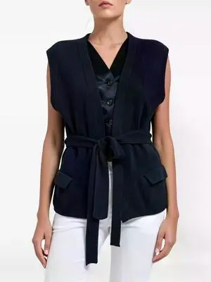 Brunello Cucinelli Belted Sleeveless Cardigan