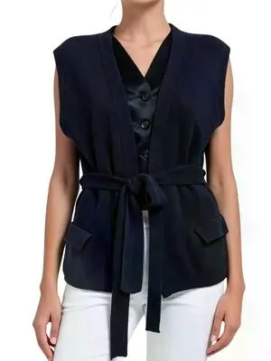 Brunello Cucinelli Belted Sleeveless Cardigan