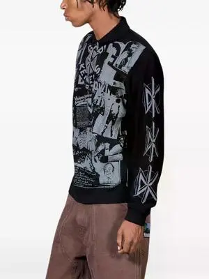 PLEASURES Poster Long-sleeve Polo Shirt