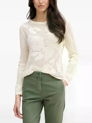 BENETTON Open-knit Floral-pattern Sweater