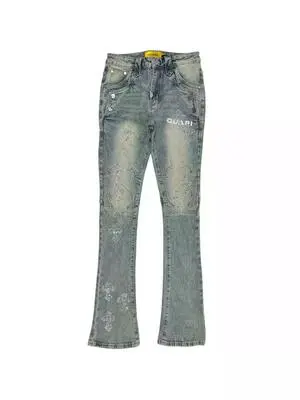 GUAPI Rhinestone-embellished Stacked Jeans - Blue