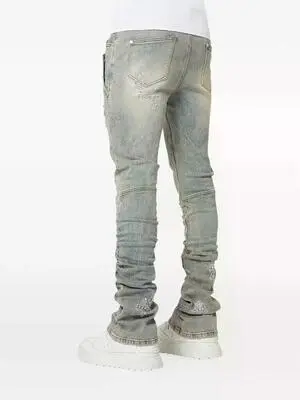 GUAPI Rhinestone-embellished Stacked Jeans