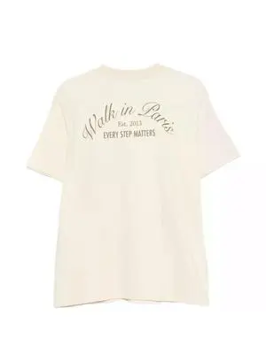 WALK IN PARIS Logo-print Cotton T-shirt - Neutrals