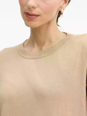 BENETTON Drop-shoulder Three-quarter Sleeve Sweater - Neutrals