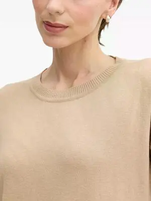 BENETTON Drop-shoulder Three-quarter Sleeve Sweater - Neutrals