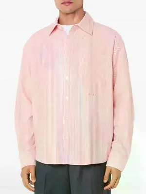 OLAF Vertical-stripe Logo-embroidered Shirt