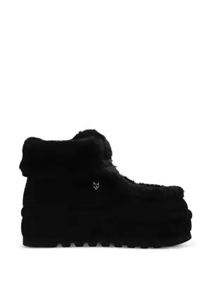 NAKED WOLFE Bambi Shearling-trim Suede Ankle Boots - Black