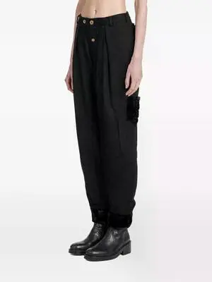 ALEKSANDR MANAMÏS Poets Heirloom Patch-detail Tapered Trousers