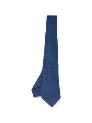 Hermès Façonnée H Jacquard Tie - Blue