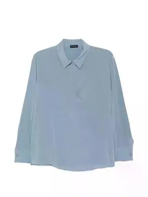 Emporio Armani Silk Long-sleeve Blouse - Blue