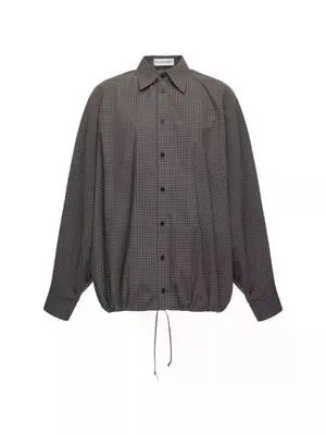 SITUATIONIST Check-pattern Drawstring-hem Shirt