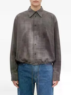 SITUATIONIST Check-pattern Drawstring-hem Shirt