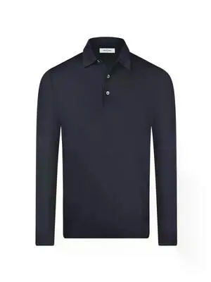 GRAN SASSO Long-sleeve Polo Sweater - Blue