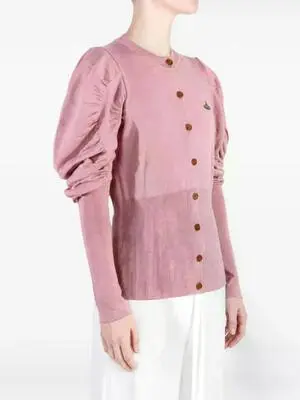 VIVIENNE WESTWOOD Orb-embroidered Puff-sleeve Cardigan