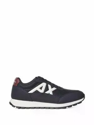 Armani Exchange Logo-patch Panelled Sneakers - Blue