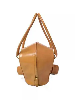 DOUBLET Gas Mask Leather Tote Bag - Brown