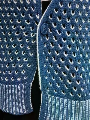 BENETTON Crochet-knit Button-fastening Vest