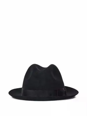Borsalino Damiano Grosgrain-trim Fedora Hat - Black