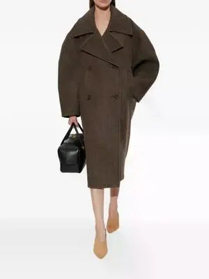 Balenciaga Long Cocoon Coat In Dark