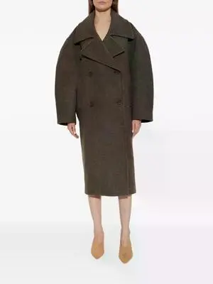 Balenciaga Long Cocoon Coat In Dark