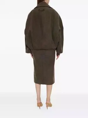 Balenciaga Long Cocoon Coat In Dark