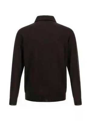 LARMERI STUDIO Long-sleeved Knitted Polo Shirt
