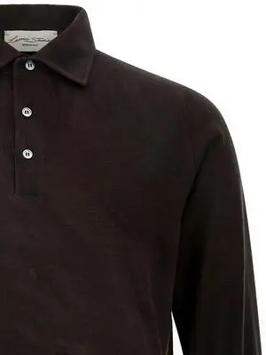LARMERI STUDIO Long-sleeved Knitted Polo Shirt
