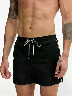 Karl Lagerfeld Logo-print Drawstring Swim Shorts - Black