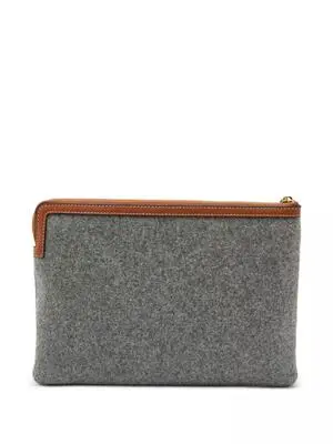 Celine Felt Leather-trim Clutch Bag