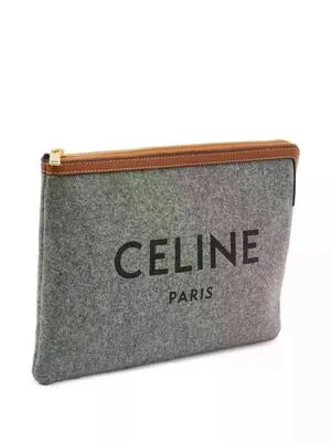 Celine Felt Leather-trim Clutch Bag