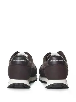 Armani Exchange Logo-patch Panelled Sneakers - Brown
