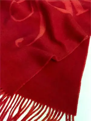 Tommy Hilfiger Logo-intarsia Fringed Wool Scarf