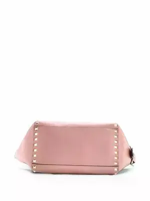 Valentino Garavani Rockstud Rigid Leather Small Tote Bag - Neutrals
